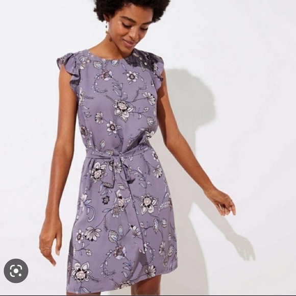 LOFT | Dresses | Nwt Loft Floral Ruffle Sleeve Shift Dress | Poshmark
